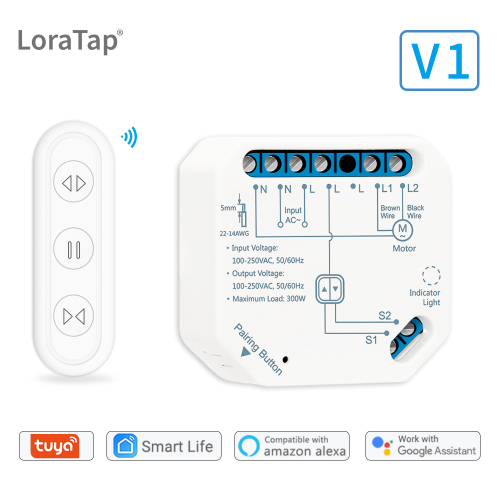 Tuya Smart Life WiFi Curtain Blind Switch Module with Remote for Roller ...