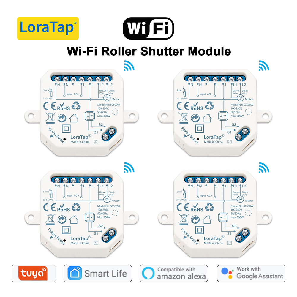 4 packs Tuya Smart Life WiFi Curtain Blind Switch for Roller Shutter ...